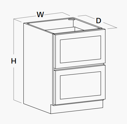 2 Drawer Base Cabinet - Central Cabinets Direct | RTA Cabinets