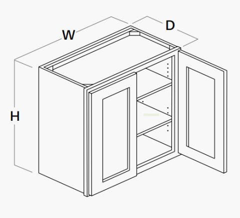 Standard Wall Cabinet - Double Door - Central Cabinets Direct | RTA Cabinets
